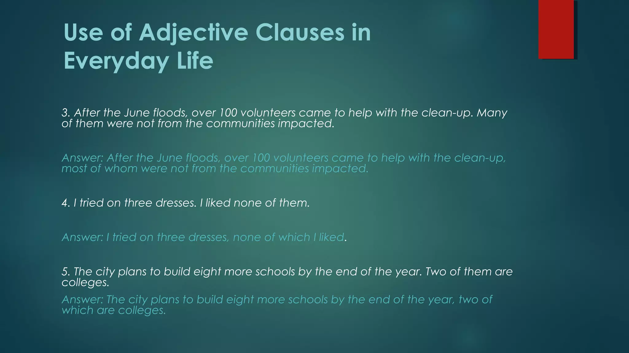 Adjective Clauses and Modifiers in Rental Agreements | PPT