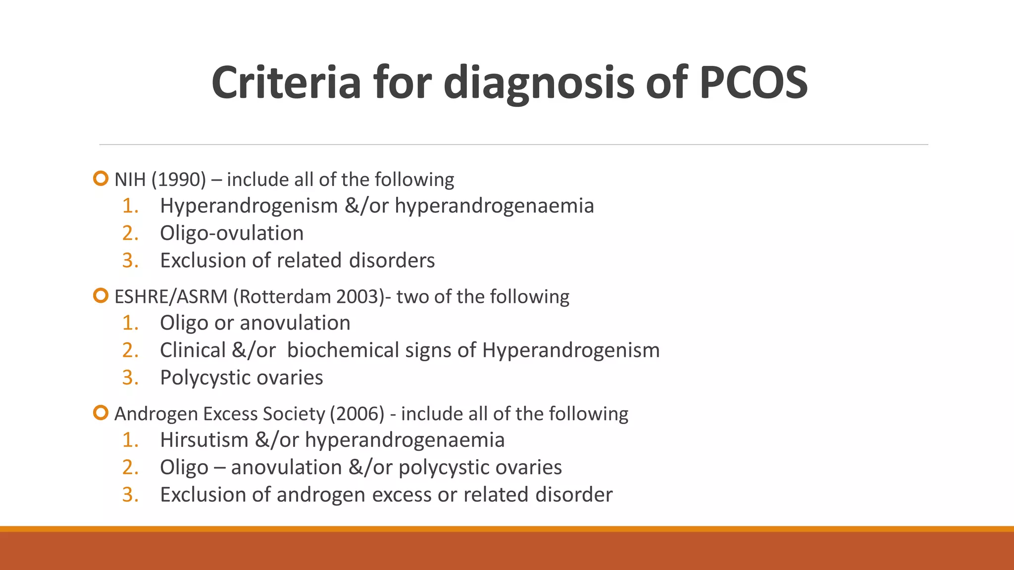Presentation on The Diagnosis of Polycystic Ovary Syndrome (PCOS) | PDF