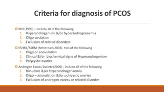 Presentation on The Diagnosis of Polycystic Ovary Syndrome (PCOS) | PDF