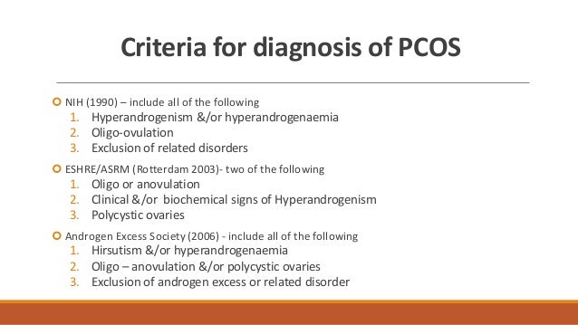 Presentation on The Diagnosis of Polycystic Ovary Syndrome (PCOS)