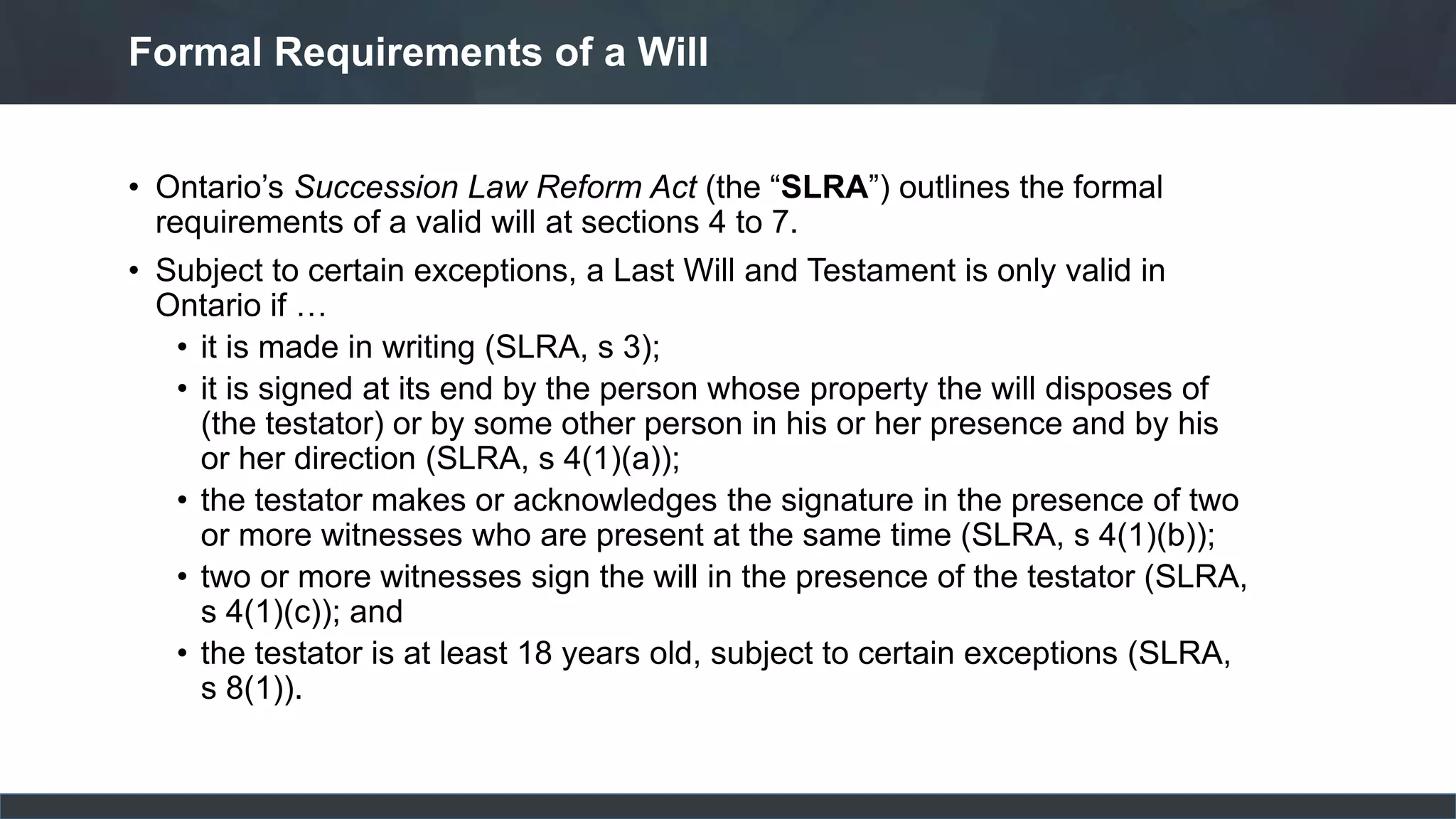 Formal Validity of Wills | PPTX