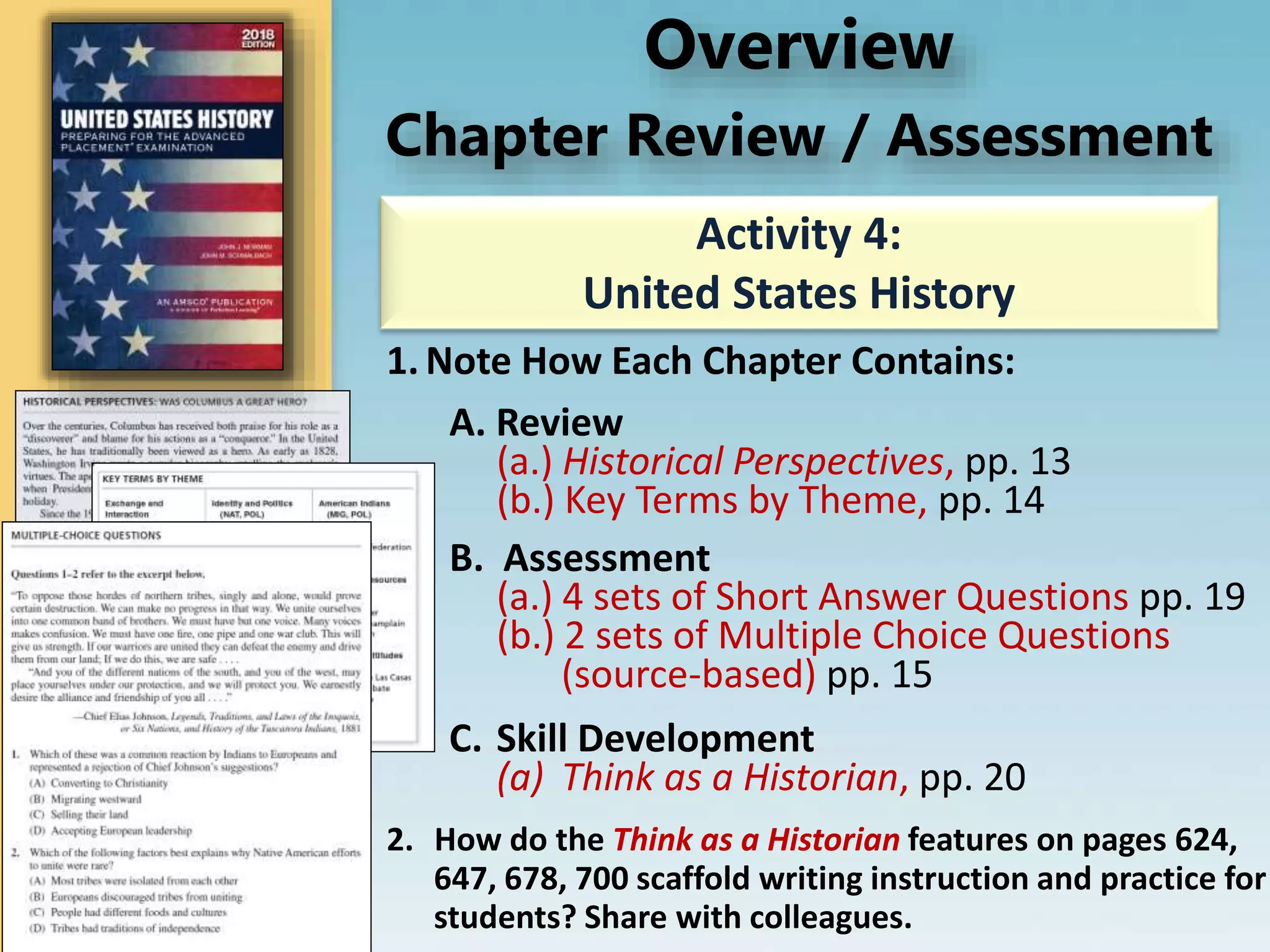 AMSCO AP US History | PPTX | Educational Assessment | Education
