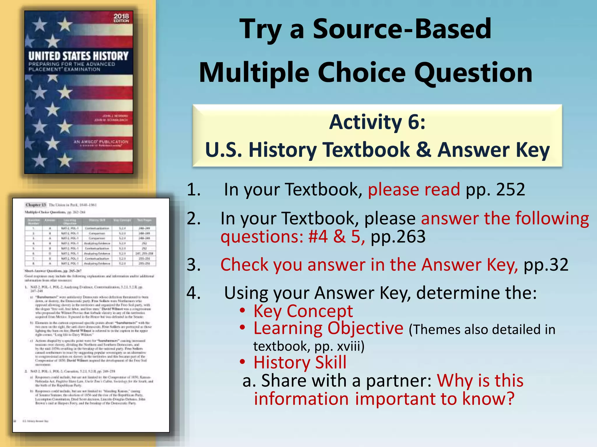 AMSCO AP US History | PPTX | Educational Assessment | Education