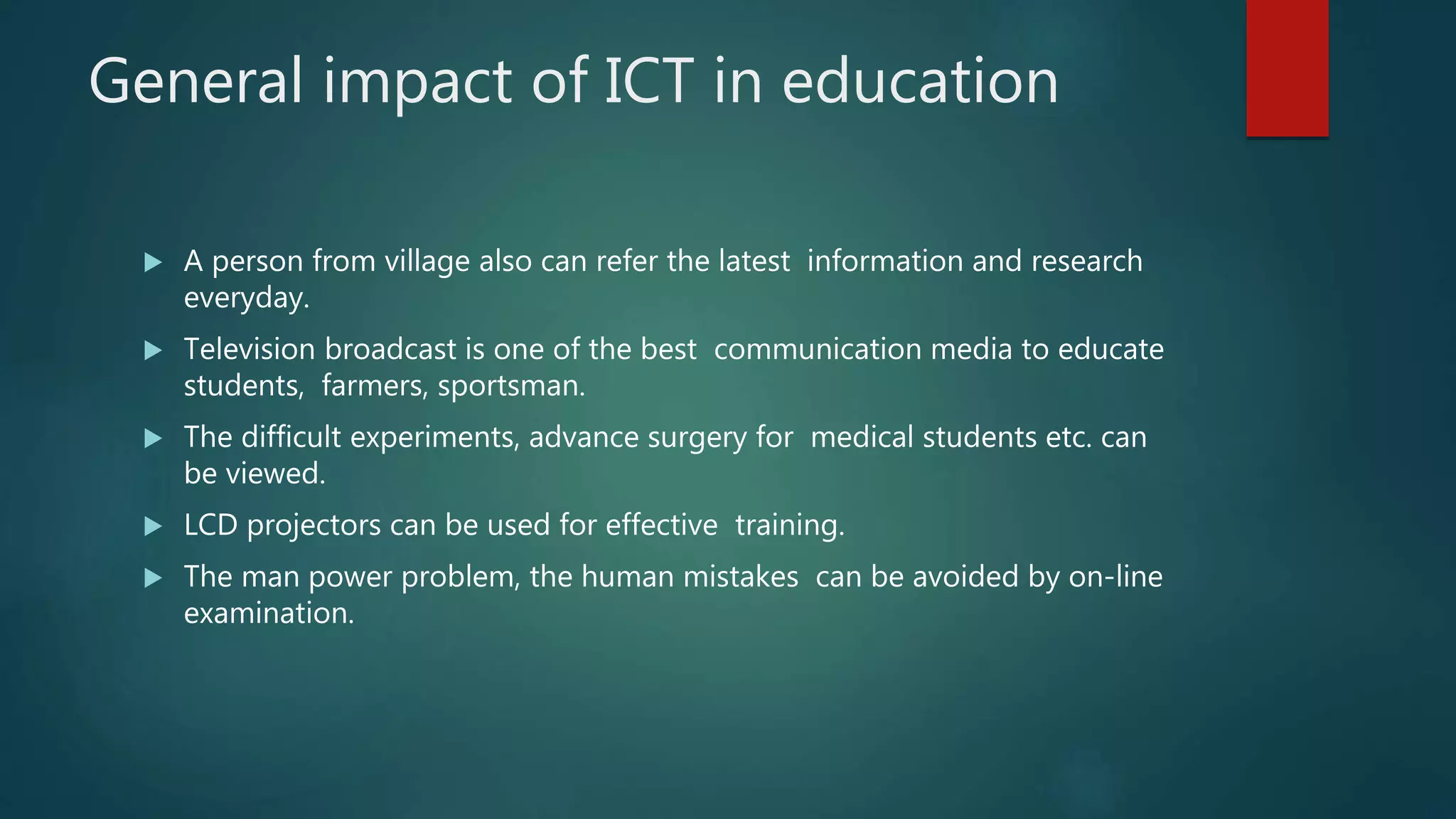 The impact of ICT on education | PPTX