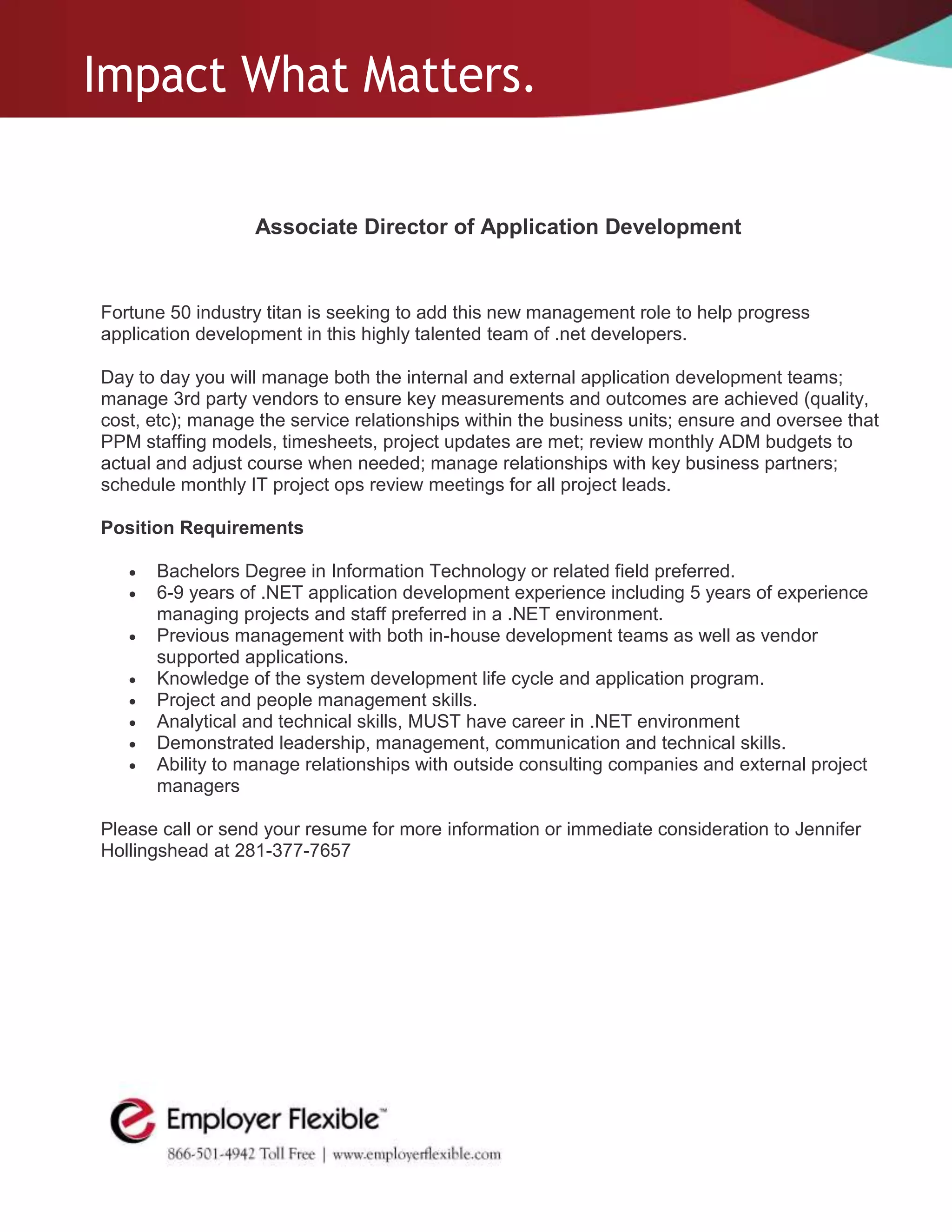 Associate Director of Application Development | DOCX