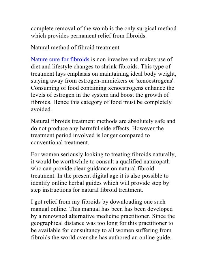 A Comparison Of Conventional And Natural Fibroids Treatment Methods