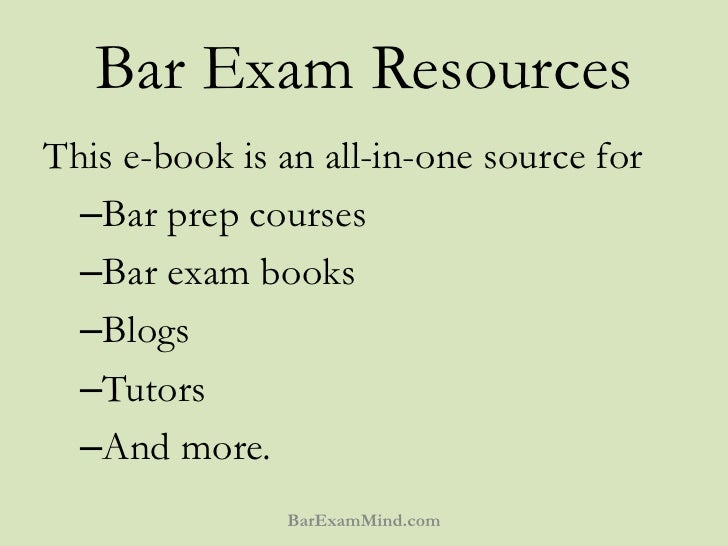 Bar Exam Preparation Resource Guide Bar Exam Preparation Resource Guide