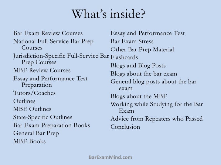 Bar Exam Preparation Resource Guide Bar Exam Preparation Resource Guide