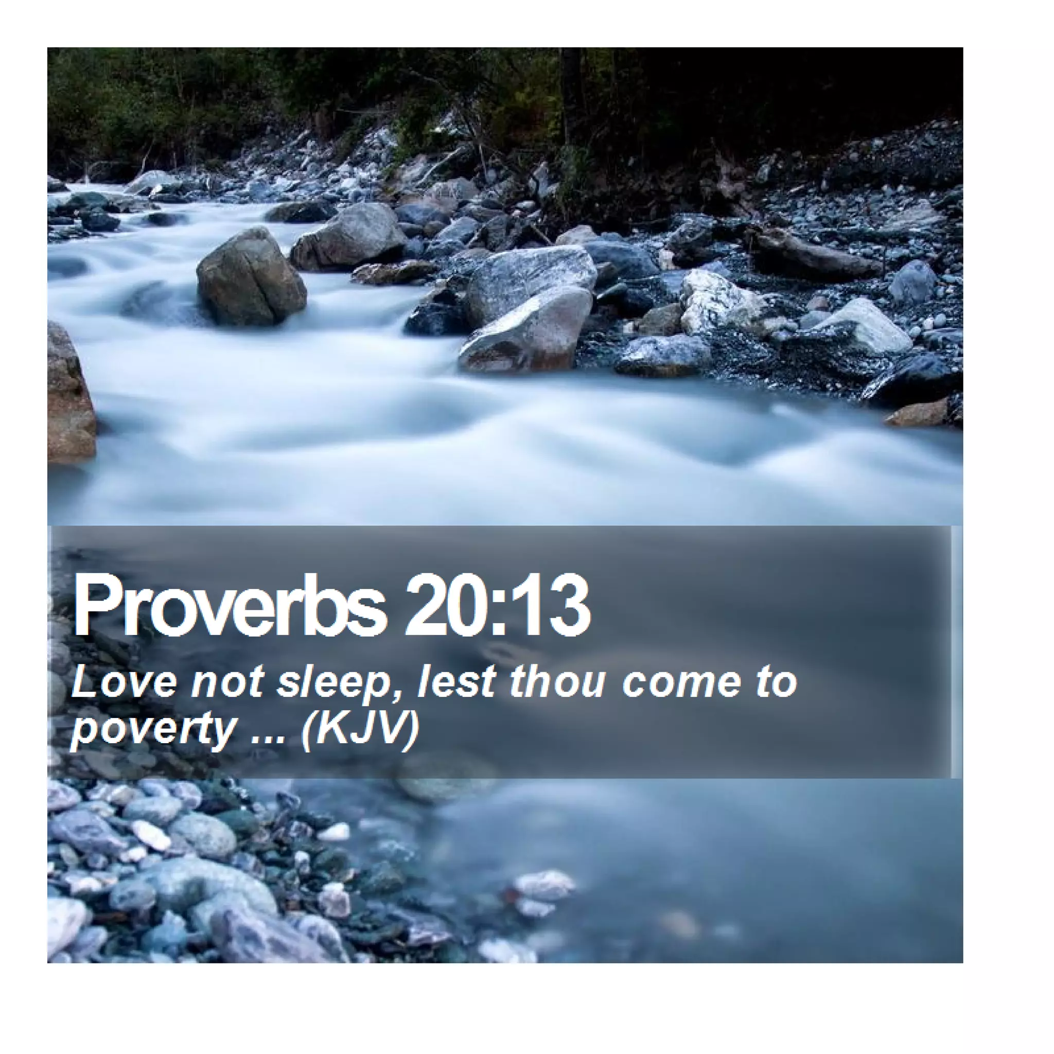 Proverbs 20:13 - Daily Bible Verse | PDF