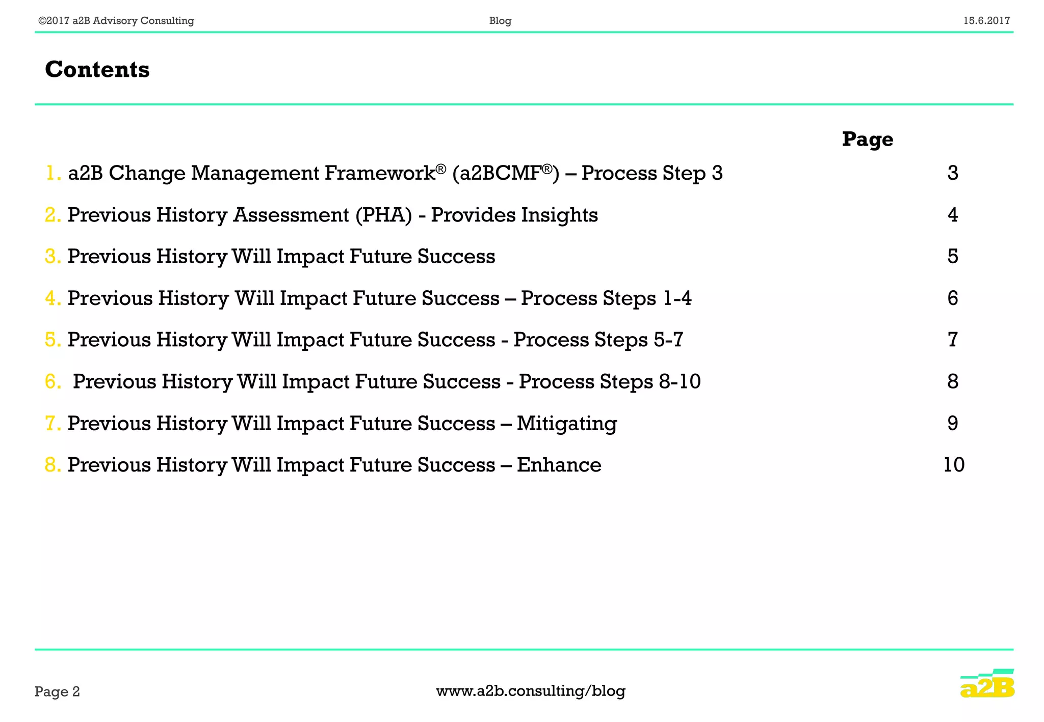 Change Management Framework: Step 3 - Previous Change History Will ...