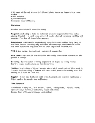 Commercial Carpet Cleaning Business Plan | DOCX