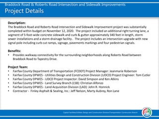 Braddock Rd. and Roberts Rd. Intersection and Sidewalk Improvements | PPT