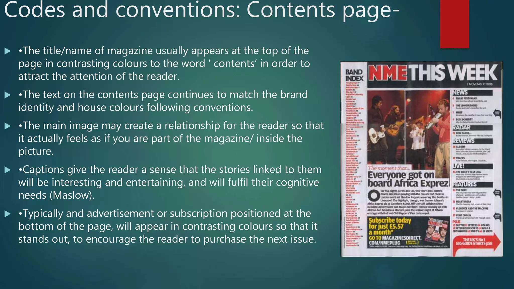 codes and conventions of music magazines | PPTX