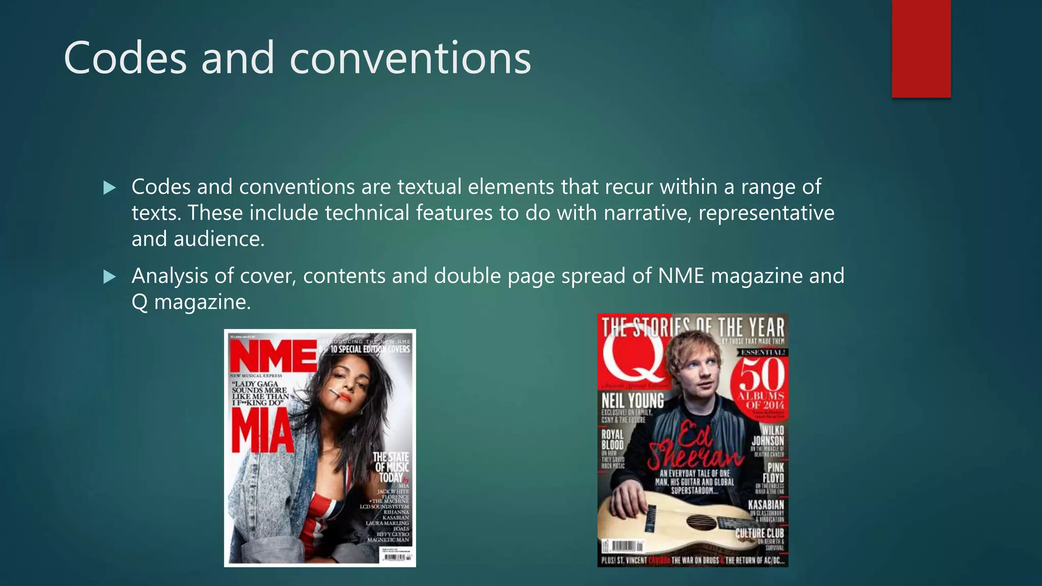 codes and conventions of music magazines | PPTX