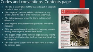 codes and conventions of music magazines | PPTX