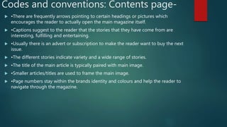 codes and conventions of music magazines | PPTX