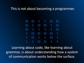 Coding as a (second) Language | PPTX