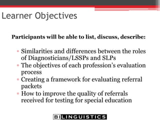 Collaborating with Educational Diagnosticians in the Referral and ...