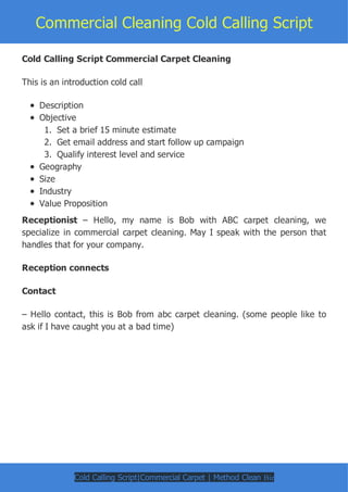 Commercial Cleaning Cold Calling Script | PDF