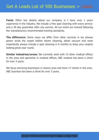 Commercial Cleaning Cold Calling Script | PDF