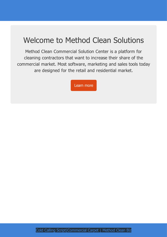 Commercial Cleaning Cold Calling Script | PDF