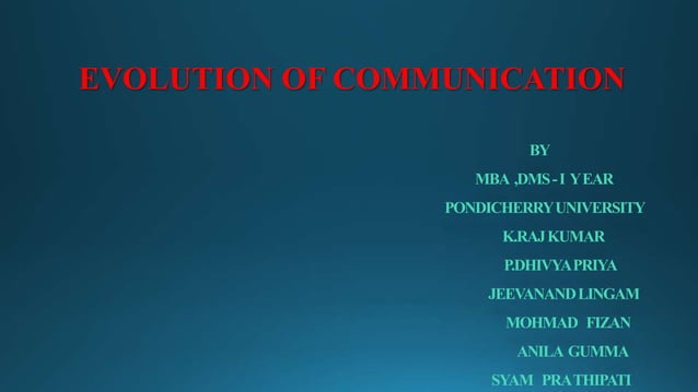 evolution of communication | PPTX