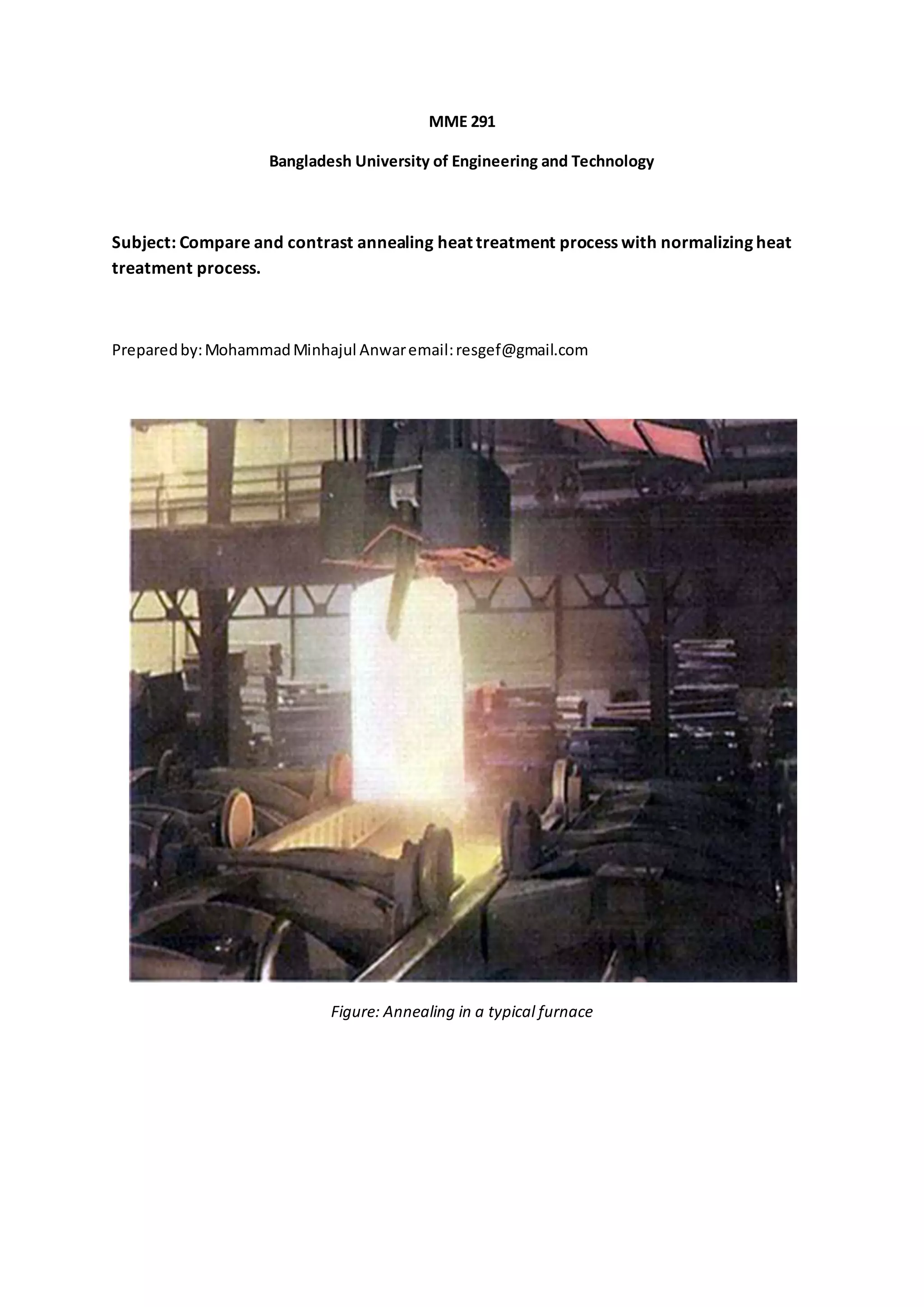 Annealing heat treatment and Normalizing heat treatment compared | PDF