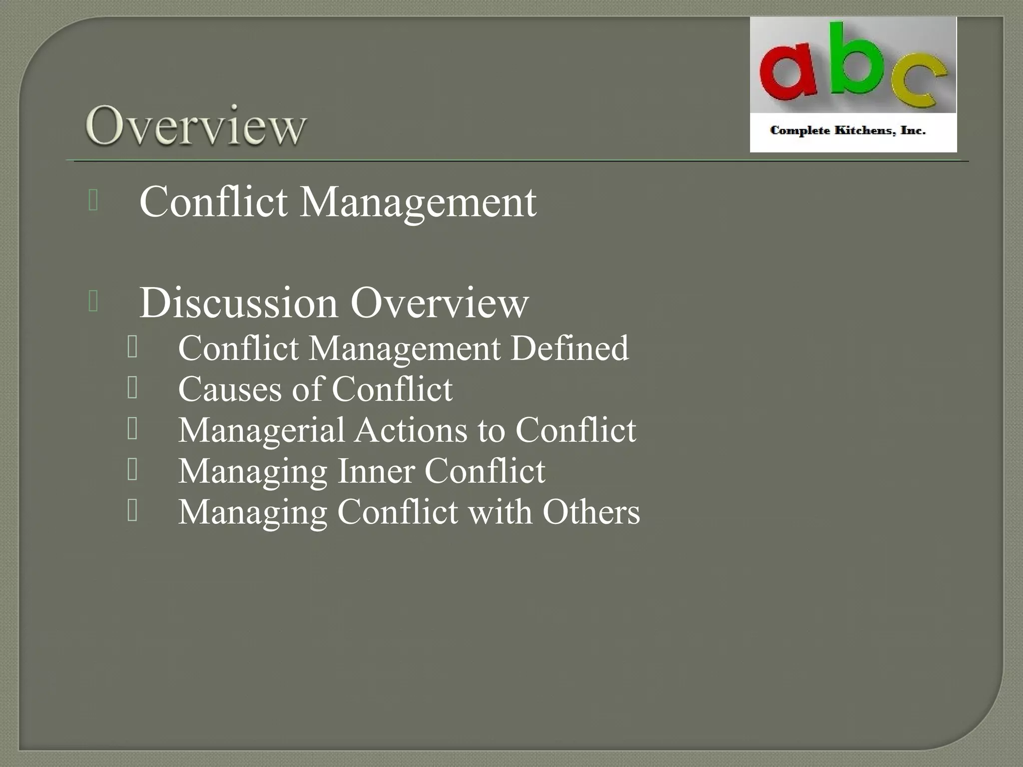 New Manager Conflict Management Training | PPT