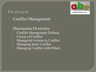 New Manager Conflict Management Training | PPT