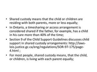 Calculating Child Support in Shared Custody Scenarios | PPT