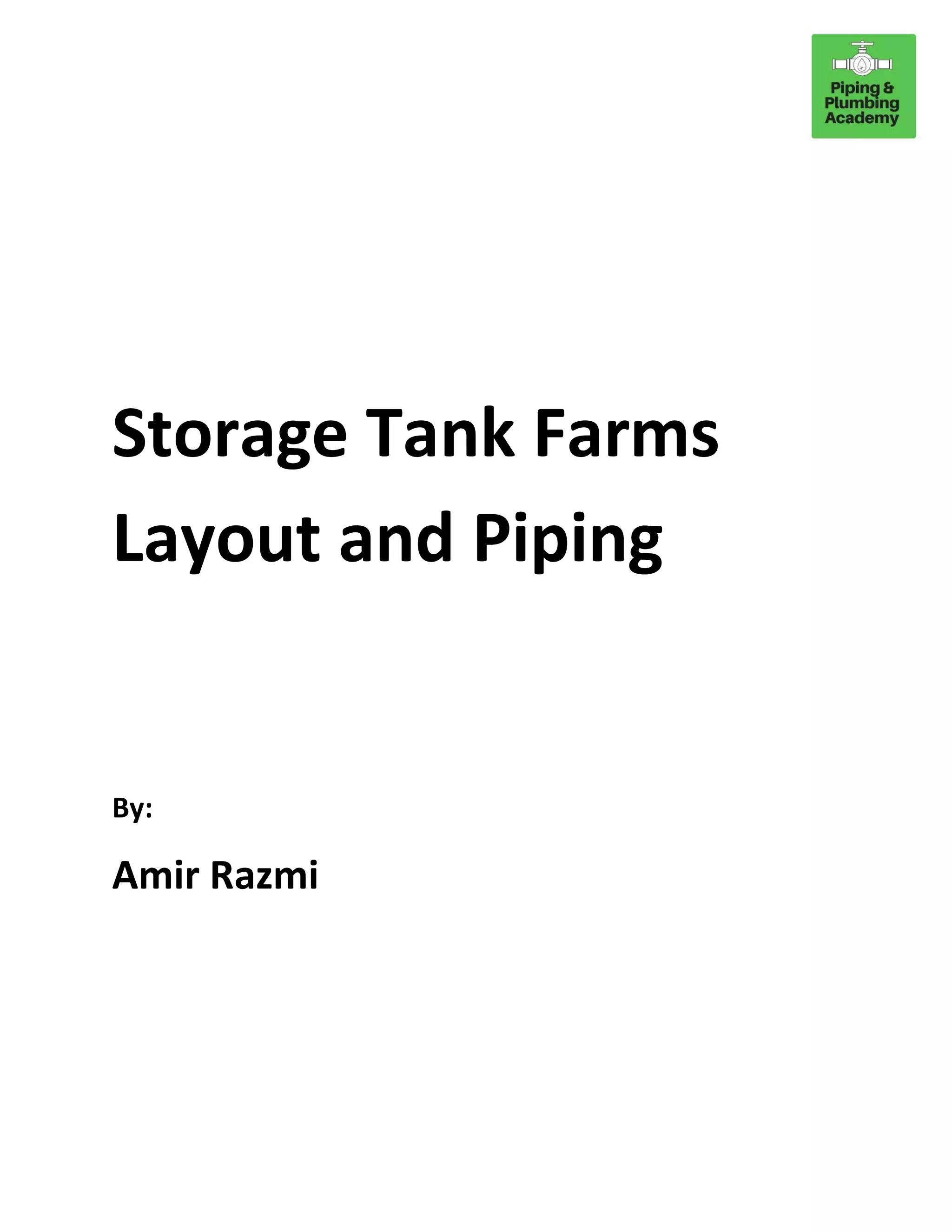 Storage Tank Farms Layout and Piping | PDF
