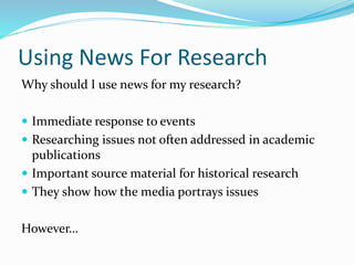 Finding newspapers and news online | PPT