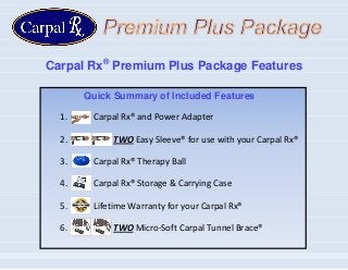 Carpal Rx Premium Plus Package for Treating Carpal Tunnel Syndrome
