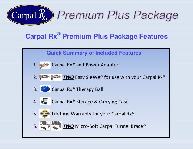 Carpal Rx Premium Plus Package for Treating Carpal Tunnel Syndrome
