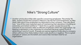culture within nike | PPTX