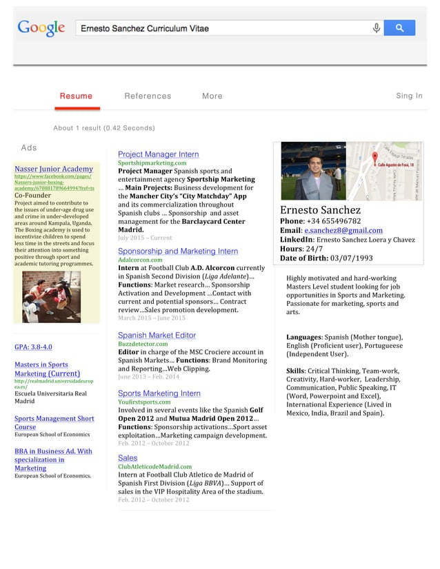 Slideshare cv | PDF | Business Administration | Business