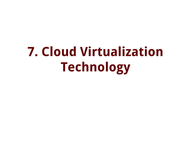 cloud virtualization technology | PDF | Cloud Computing | Internet