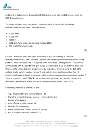 Automotive Diagnostic Systems - From OBD to Open Diagnostics Exchange ...