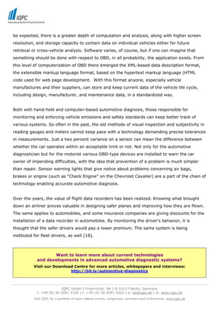 Automotive Diagnostic Systems - From OBD to Open Diagnostics Exchange ...