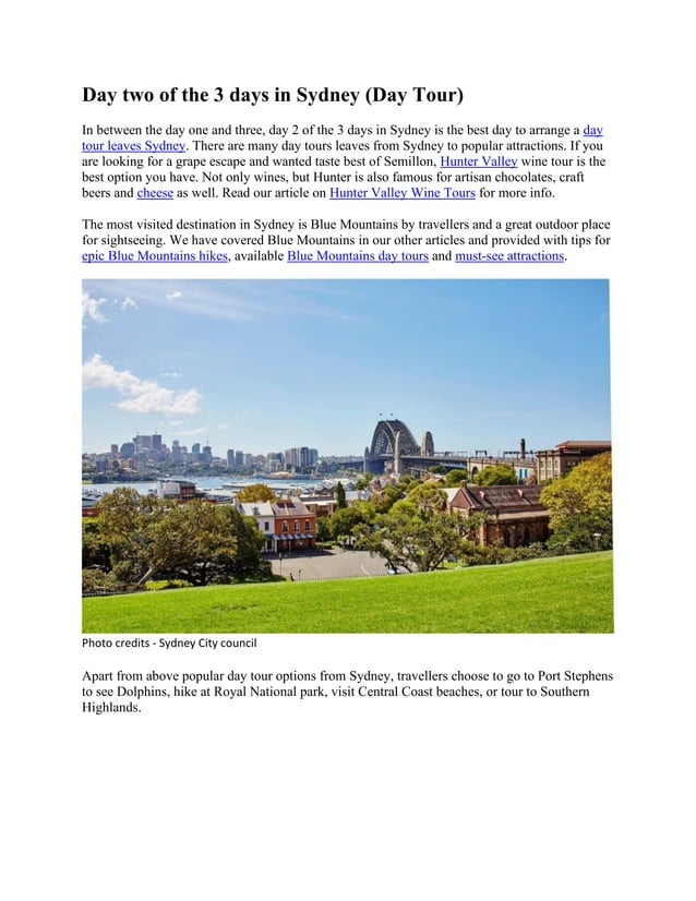 3 Days in Sydney | PDF