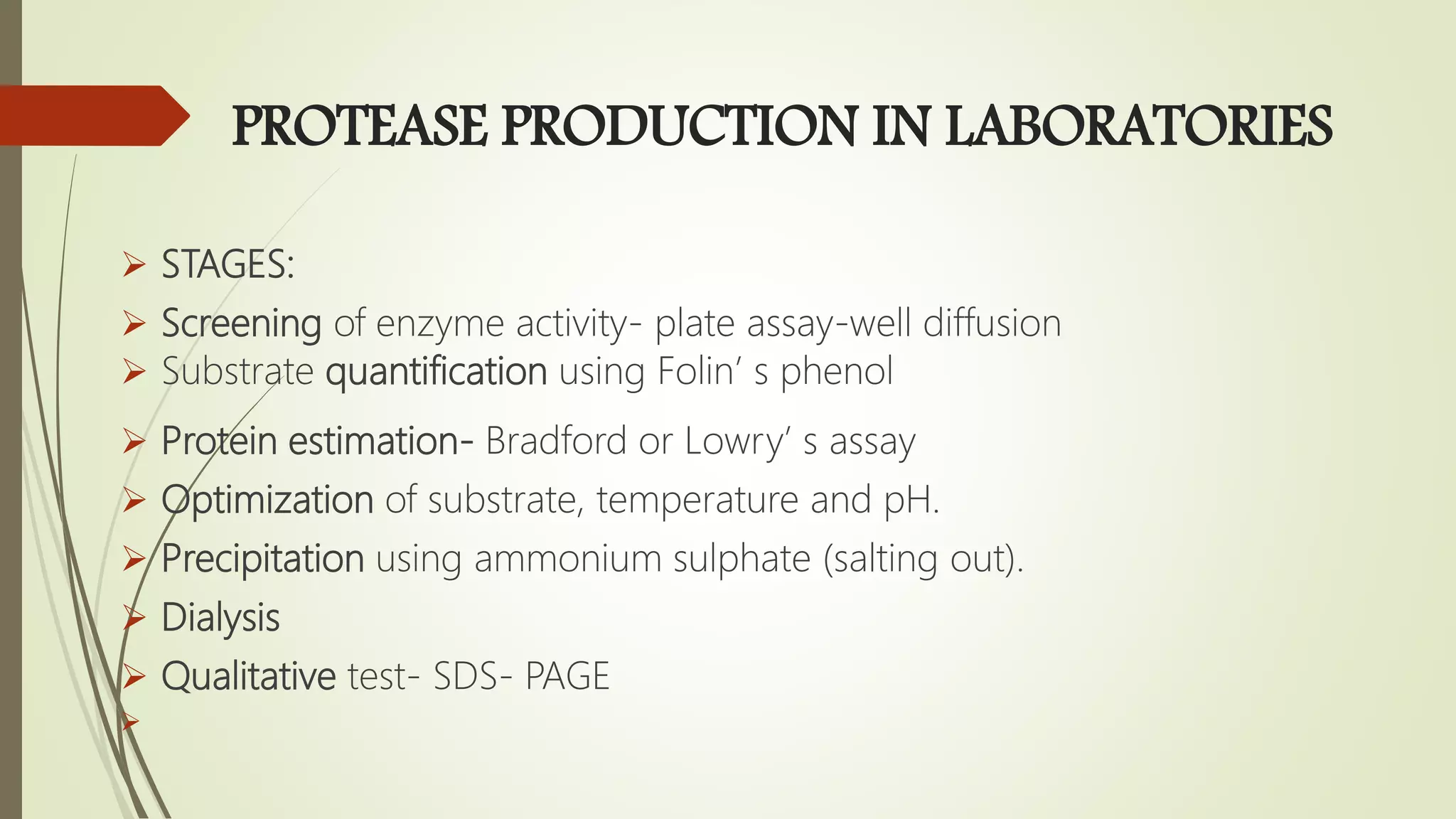Production of protease enzyme from different sources. | PPTX