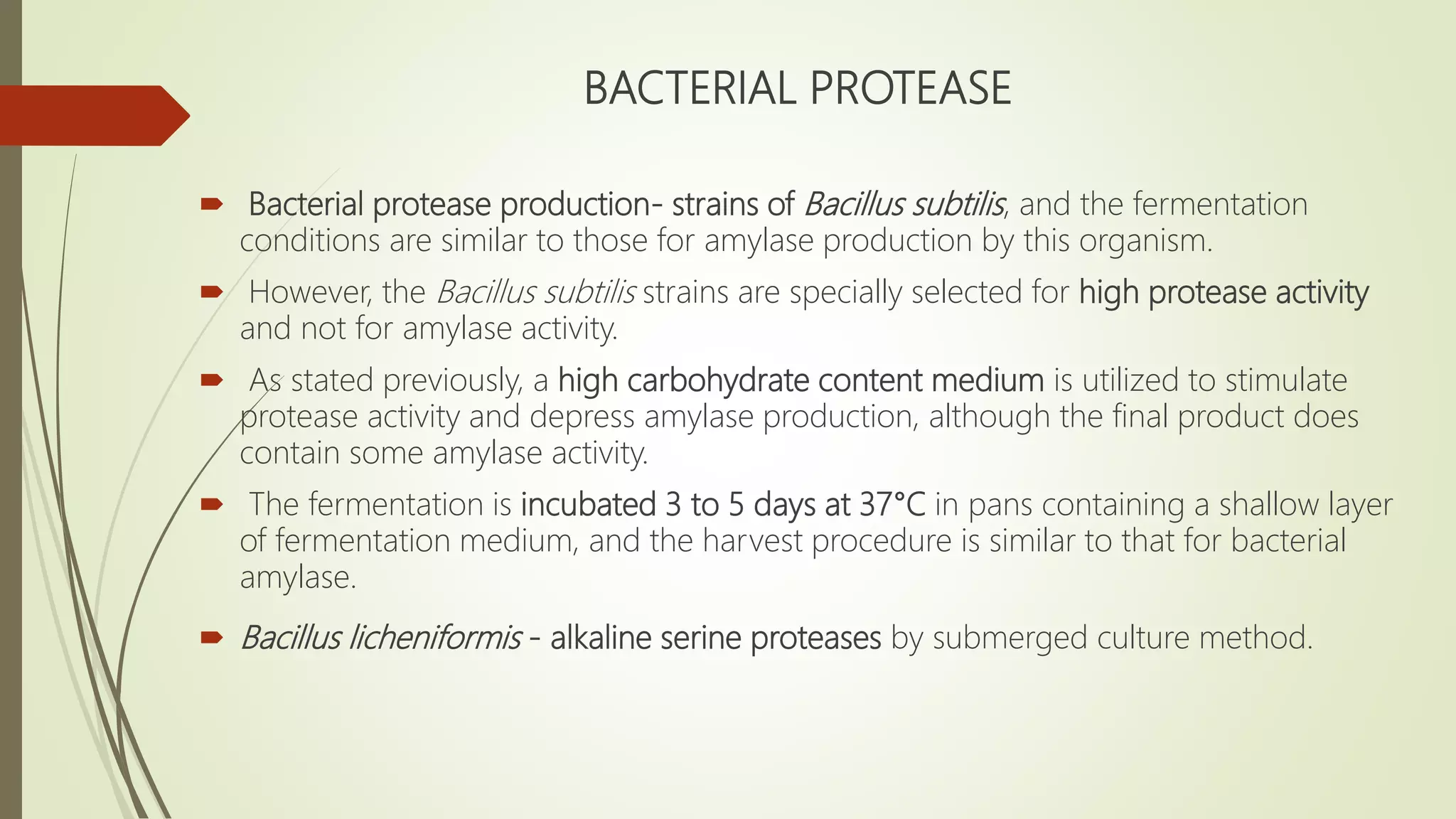 Production of protease enzyme from different sources. | PPTX