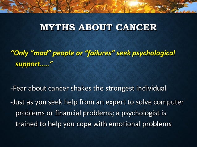 COPING WITH EMOTIONS WHEN YOU HAVE CANCER | PPT | Cancer | Diseases and ...