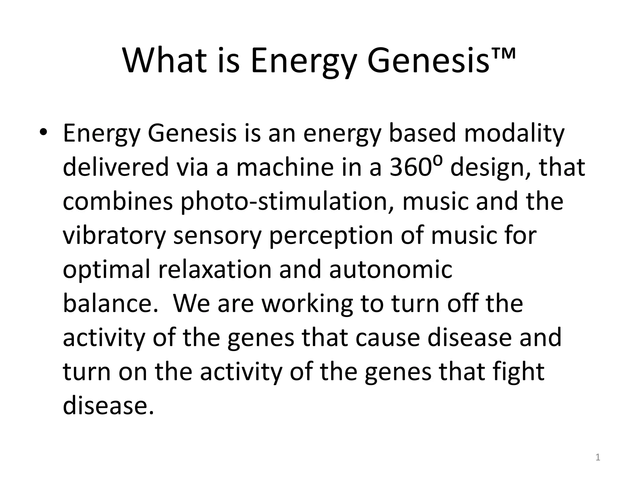 What is Energy Genesis | PPT