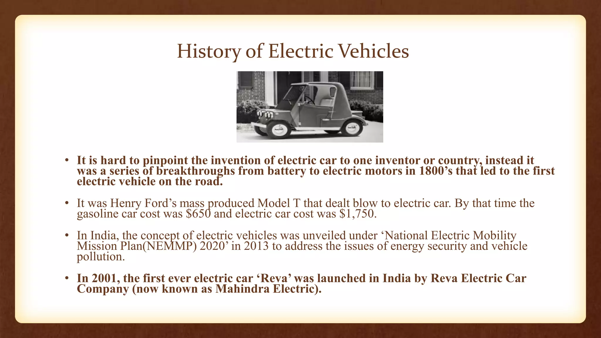 Presentation on Electric Vehicles | PPTX
