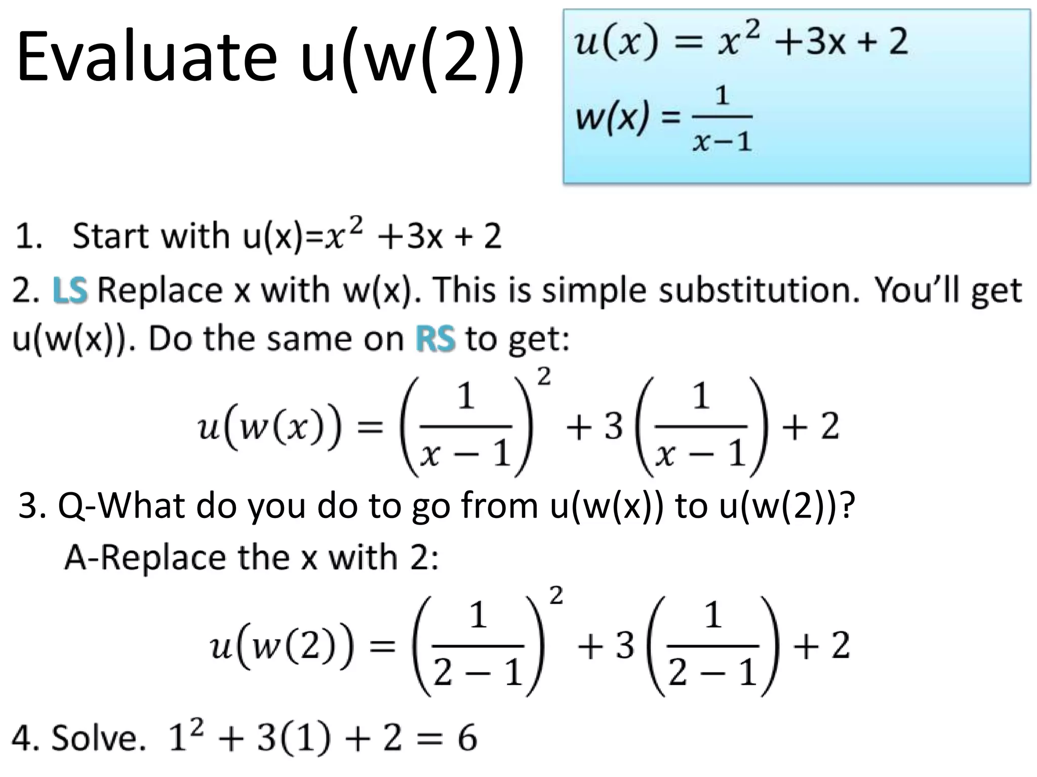 Evaluate a Composite Function | PPTX | Science