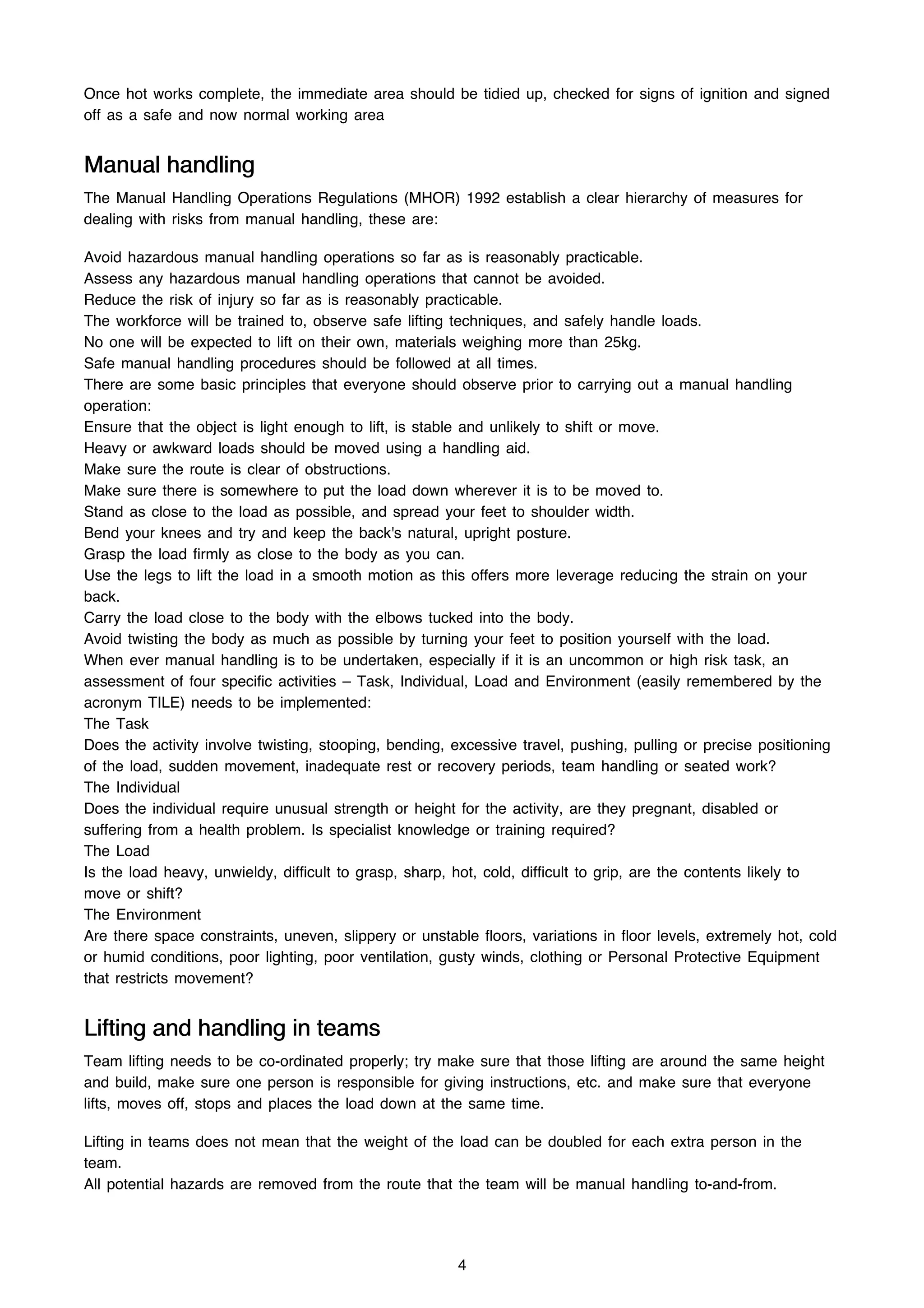 Hands HQ Example RAMS Document | PDF