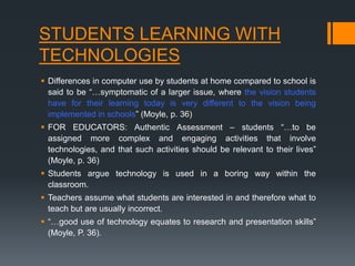 Students' use of technologies | PPTX | Social Networking | Internet