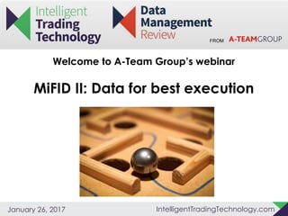 MiFID II: Data for best execution | PDF