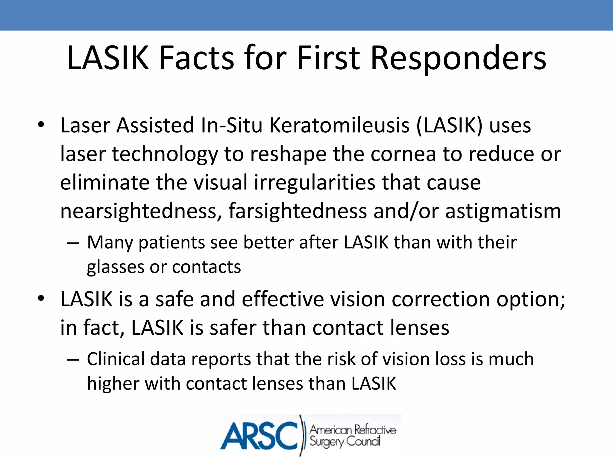 LASIK for Emergency First Responders | PPTX